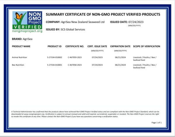 Accreditations - AgriSea NZ